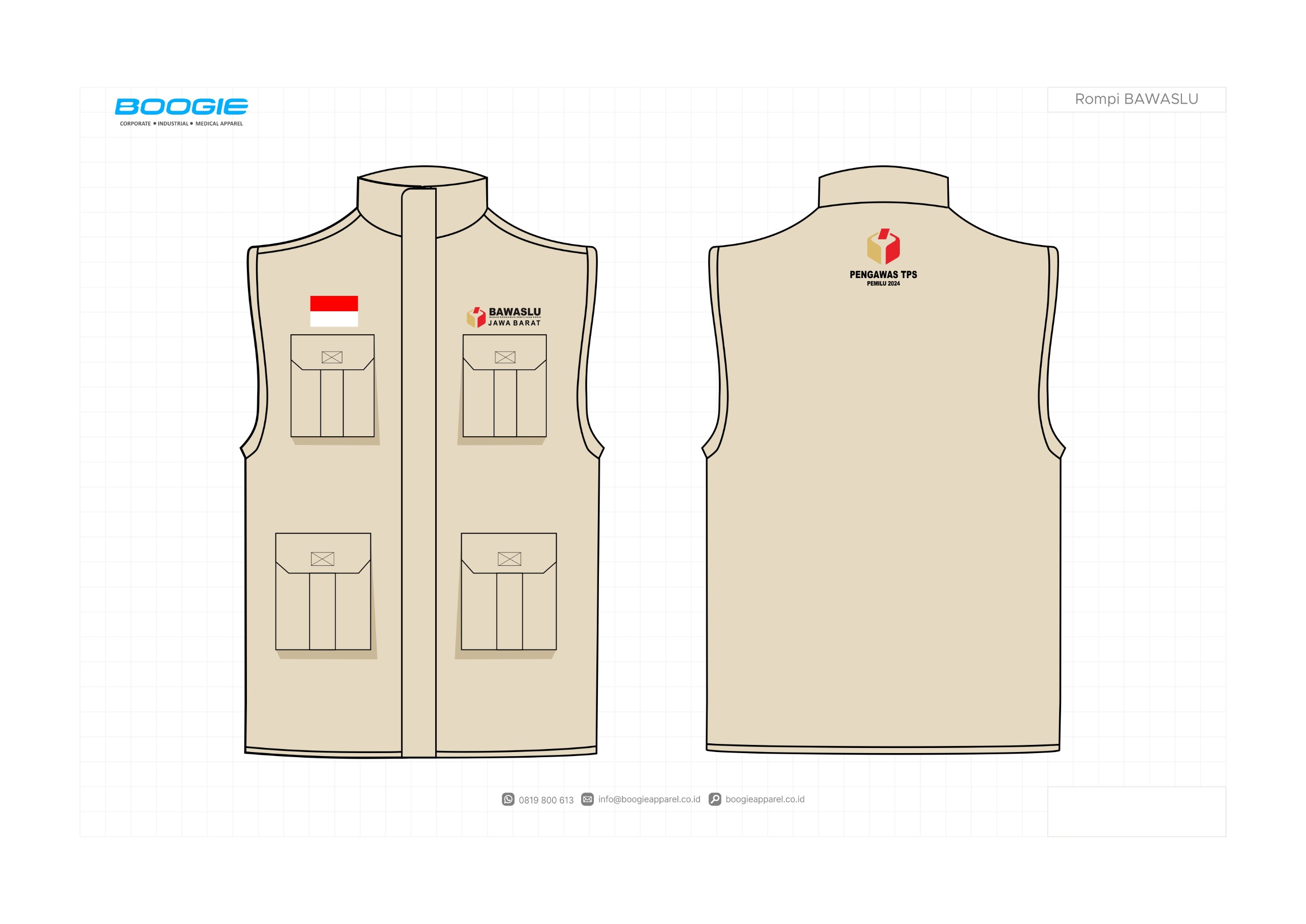 Jual Rompi Penanda Identitas PTPS Bawaslu | PaDi UMKM