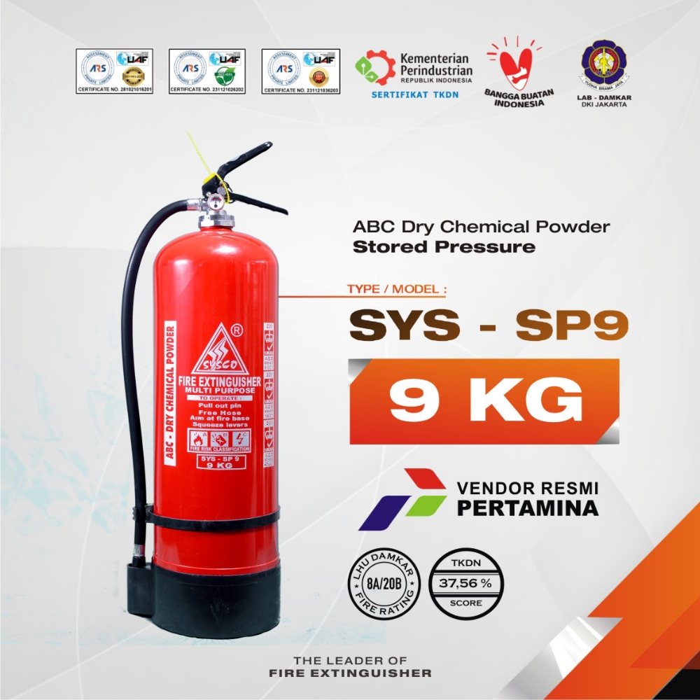 Jual Alat Pemadam Api Ringan (APAR) 9 Kg Stored Pressure - SYSCO FIRE | PaDi UMKM