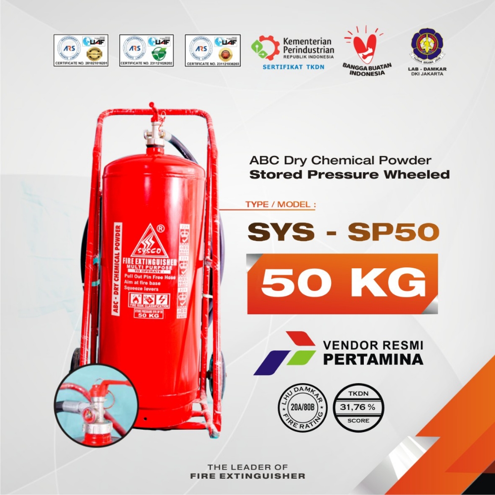 Jual Alat Pemadam Api Ringan (APAR) 50 Kg Stored Pressure Wheeled - SYSCO FIRE | PaDi UMKM