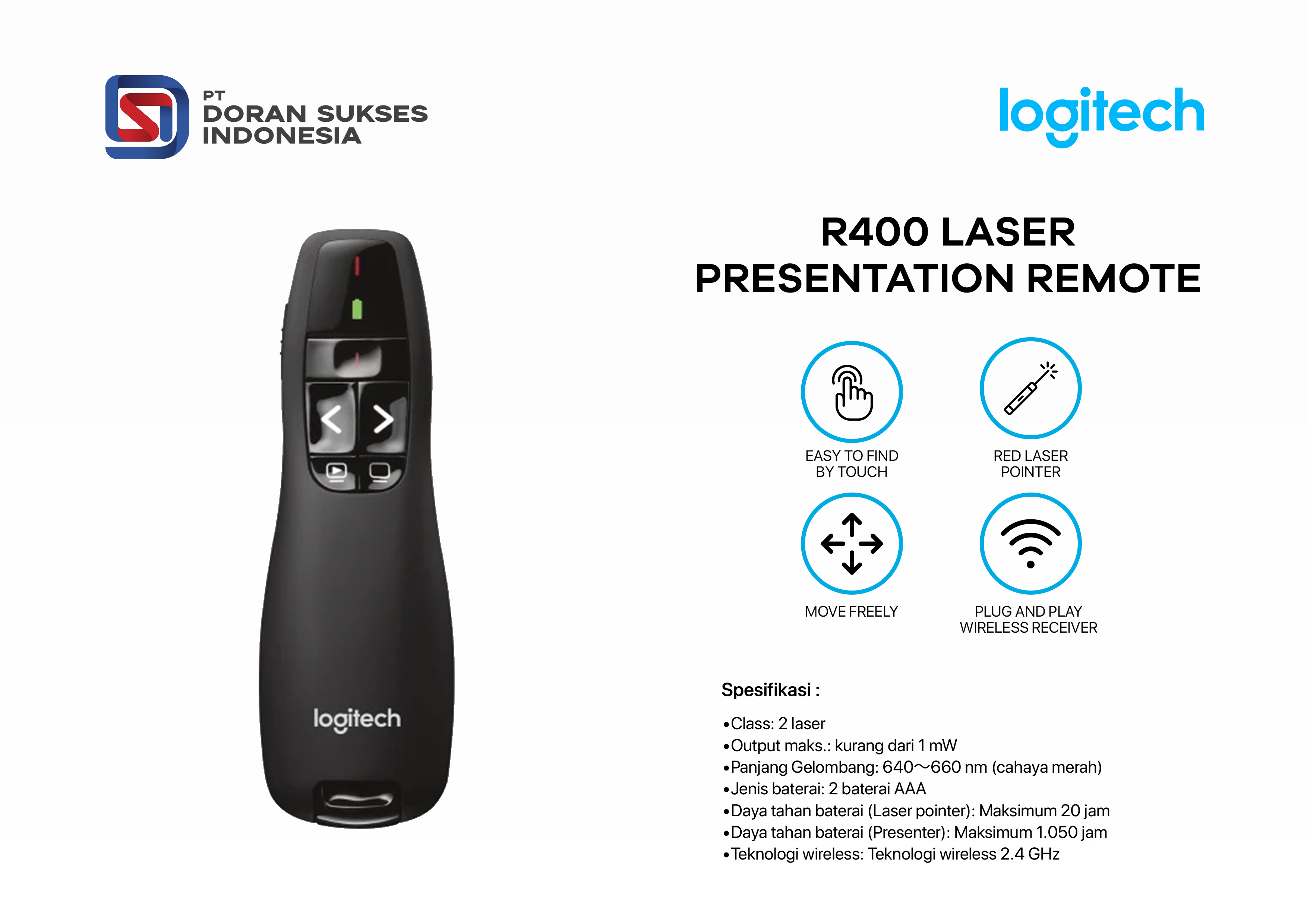 Jual Logitech R400 Presenter | PaDi UMKM