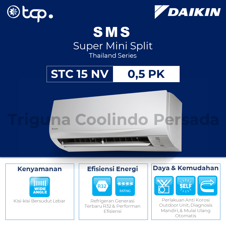 Jual AC Daikin Split 0,5 PK SMS Thailand Non Inverter STC15NV | PaDi UMKM