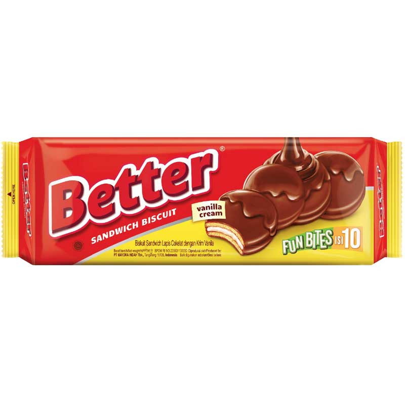 Jual Better Sandwich Biscuit Fun Bites Vanilla Cream 100 g | PaDi UMKM