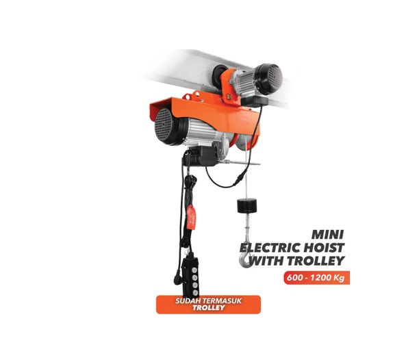 Jual Mini Electric Hoist Trolley set / Katrol Listrik 600/1200Kg x 20M ...