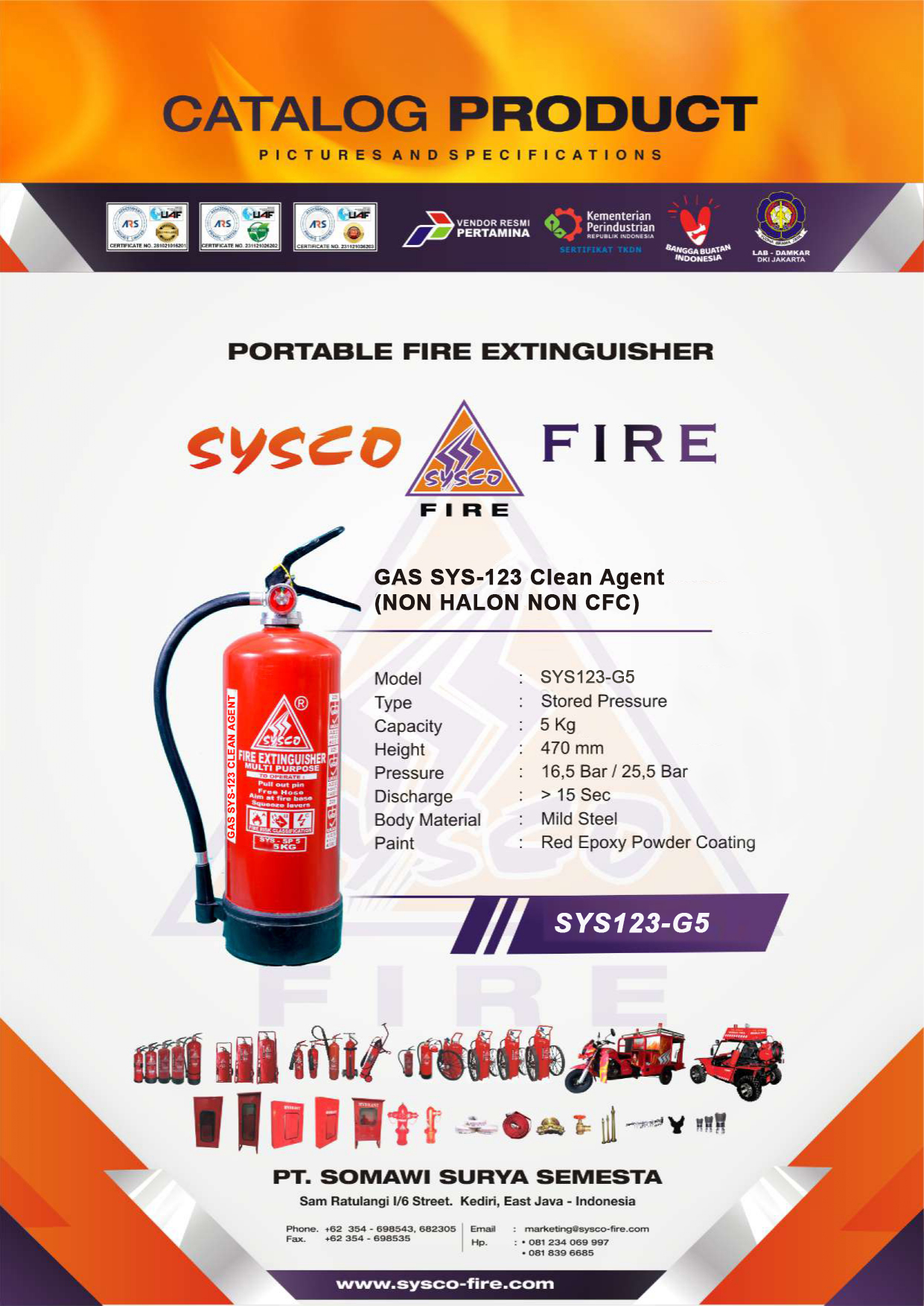 Jual Alat Pemadam Api Ringan (APAR) 5 Kg Stored Pressure - SYSCO FIRE | PaDi UMKM
