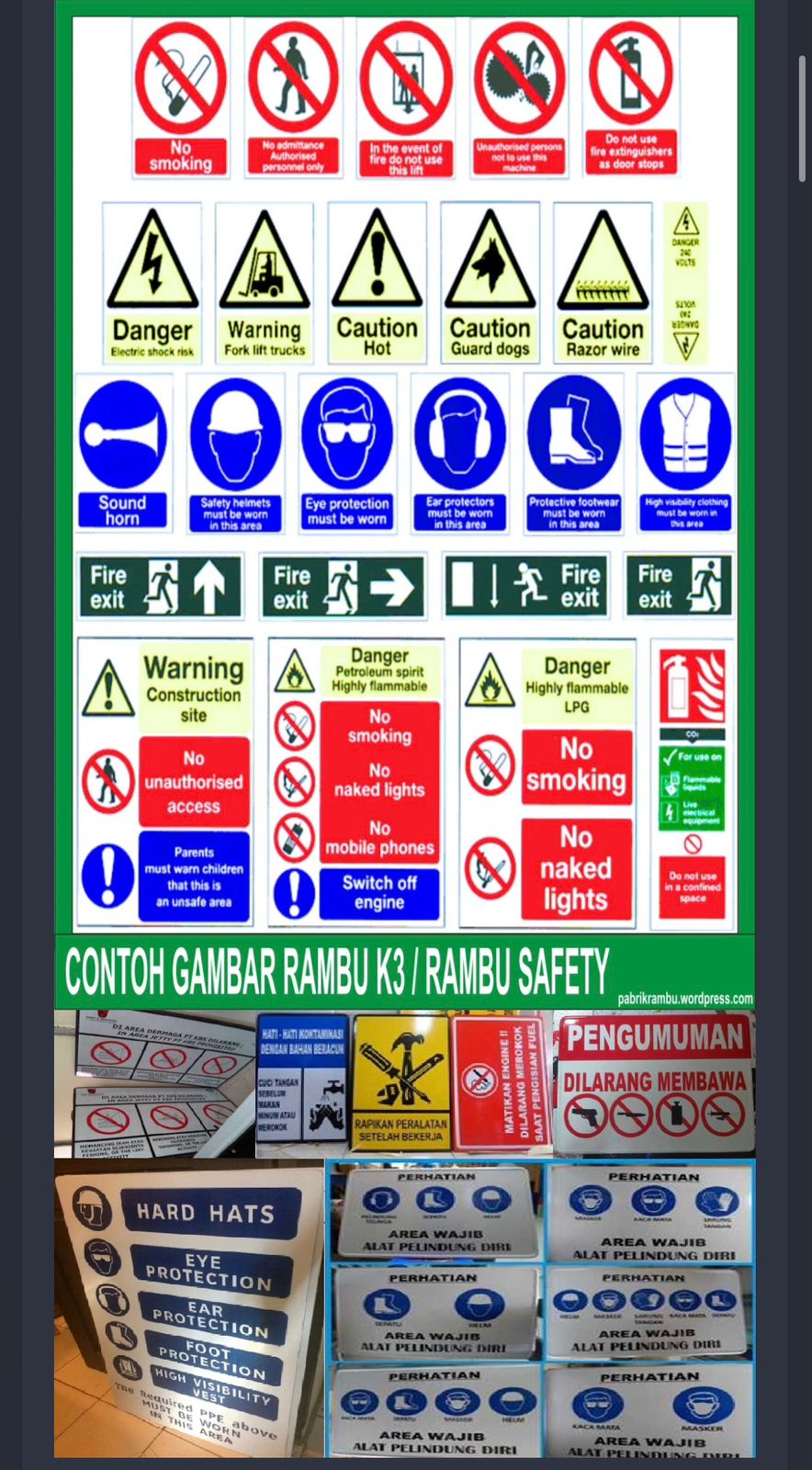 Jual Pembuatan Papan Informasi Safety | PaDi UMKM