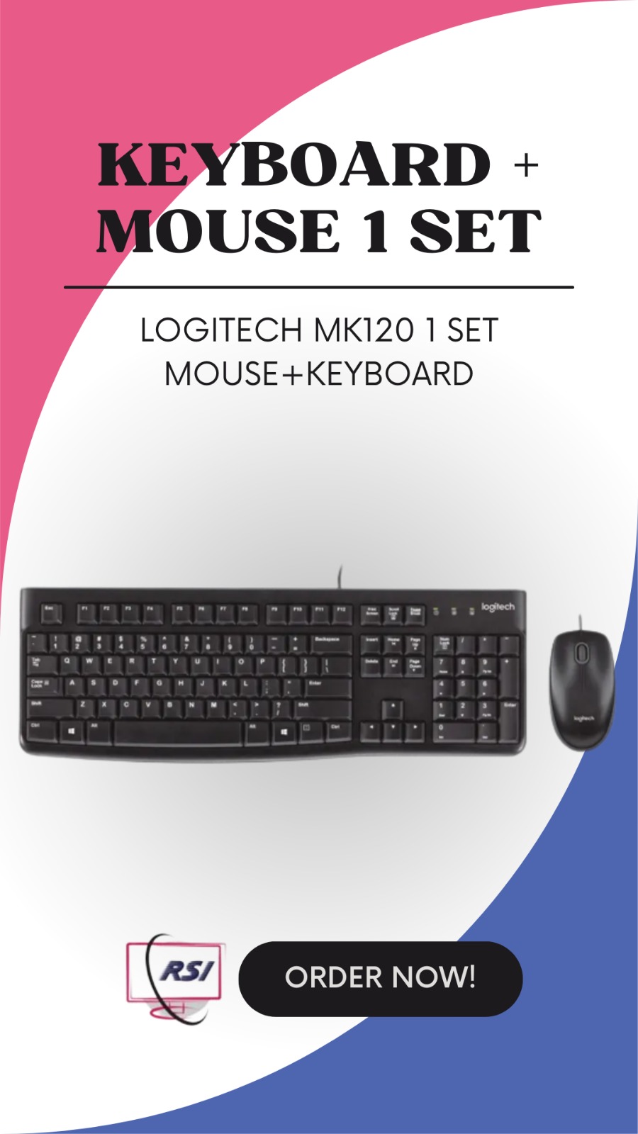 Jual LOGITECH MK120 KEYBOARD+MOUSE COMBO USB ORIGINAL | PaDi UMKM