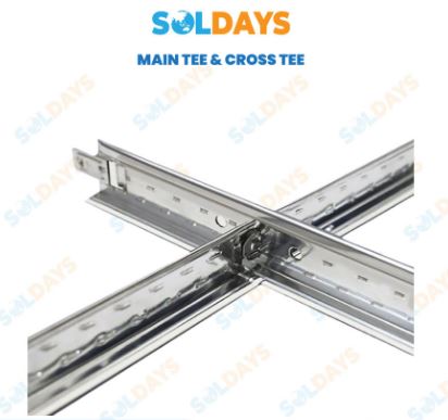 Jual SOLDAYS Ceiling Tee Bar /Main Tee/Cross Tee / Komponen Rangka Plafon - 3600x24x30mm, Main ...