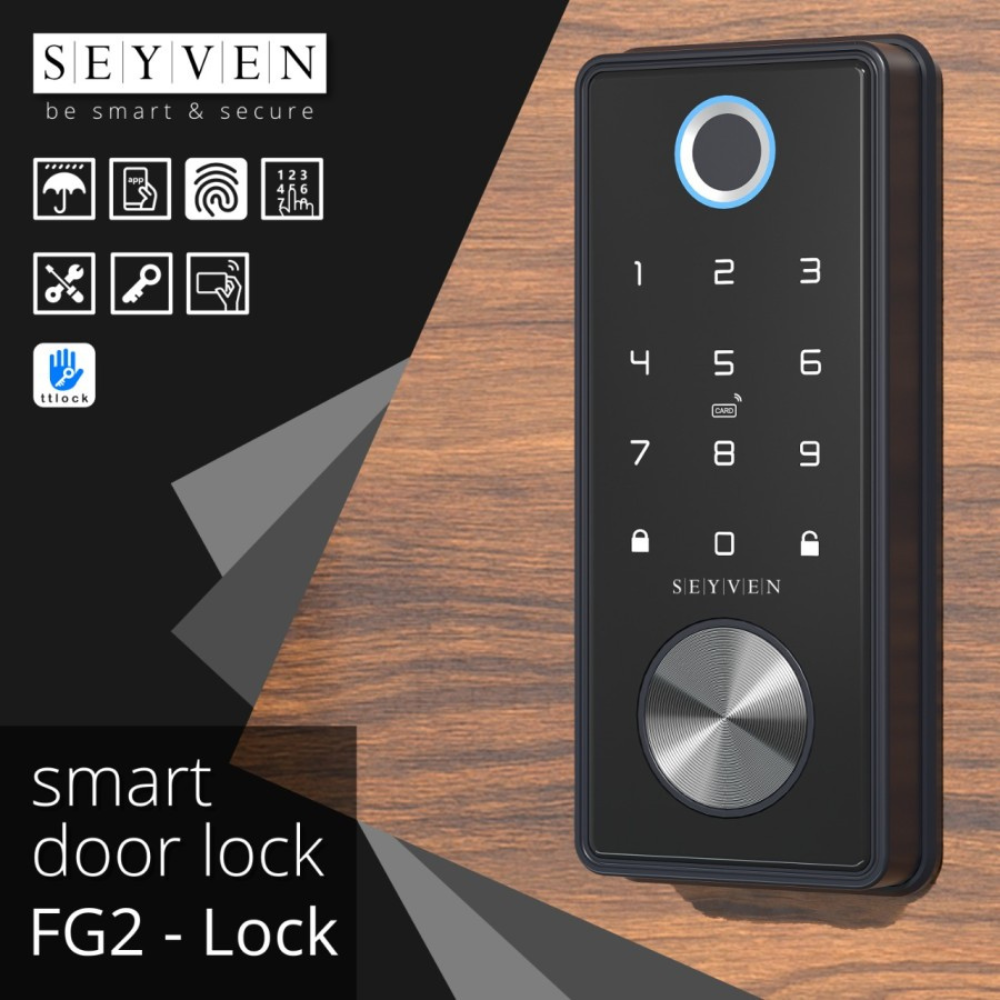 Jual SEYVEN DEADBOLT SMART DOOR LOCK SMART LOCK DOOR PINTU KAYU BESI ...