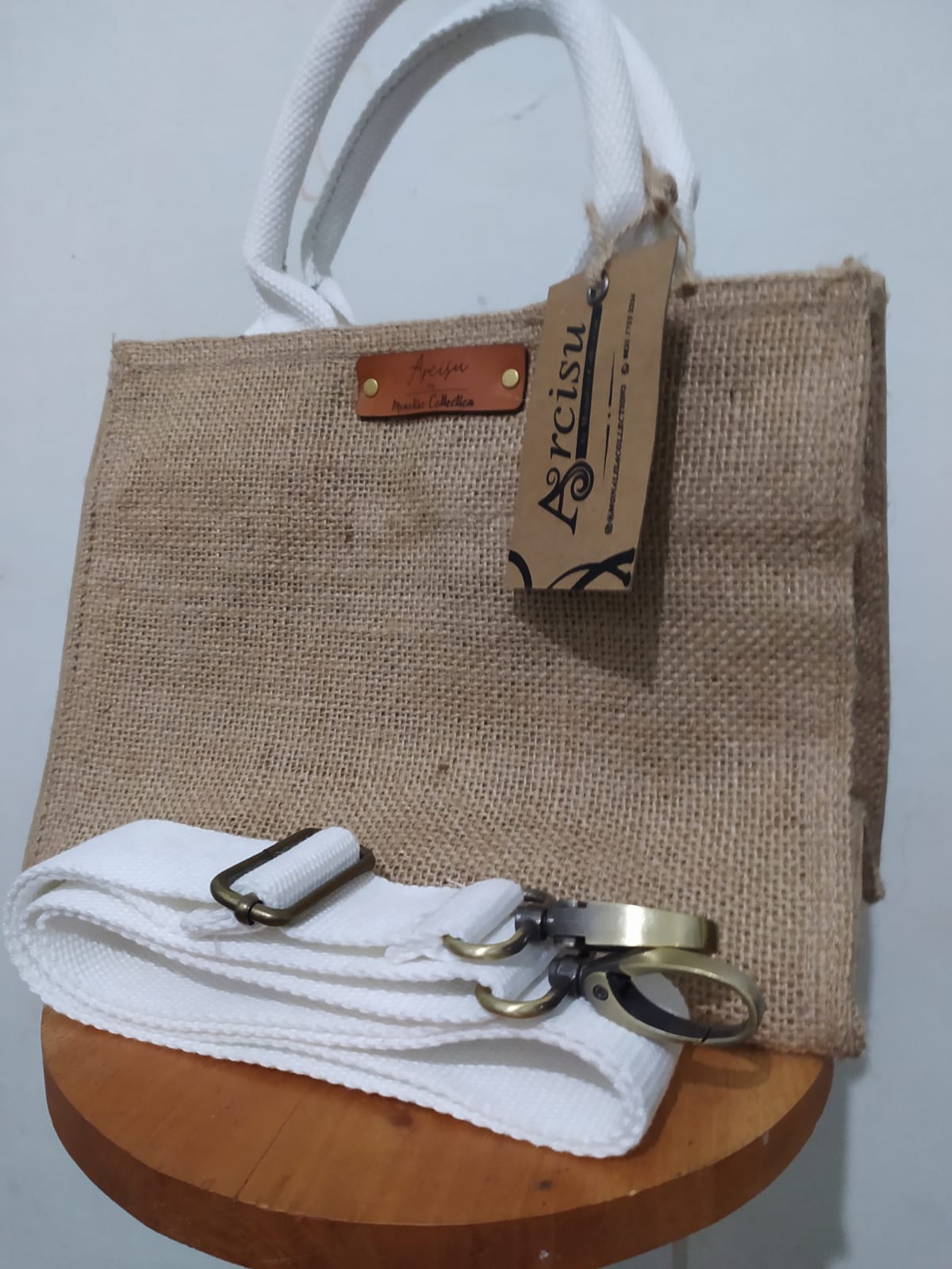 Jual Goodiebag Goni Tali panjang putih | PaDi UMKM