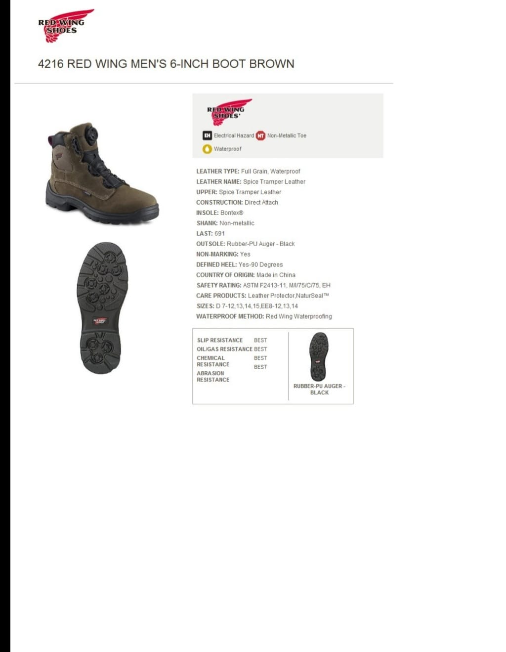 Jual Red wing safety shoes model 4216 : 7 | PaDi UMKM