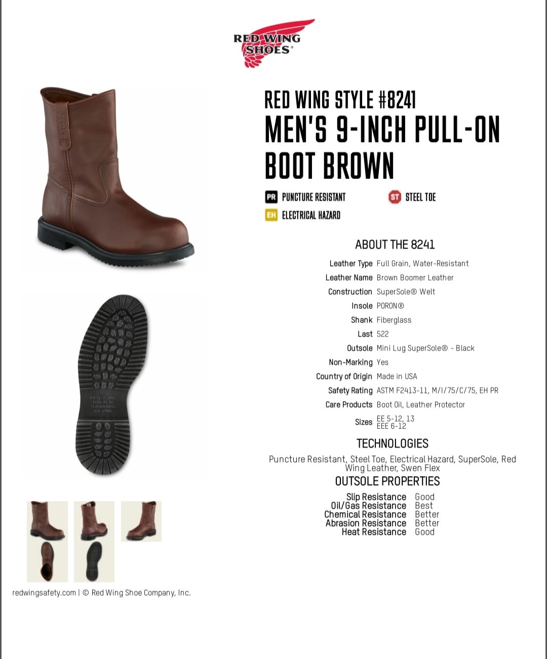 Jual RED WING Safety Shoes model 8241 SZ : 6 | PaDi UMKM