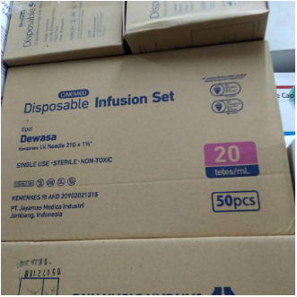 Jual Disposible Infusion Set OneMed Dewasa/Infuset OneMed 20 drop/Box ...