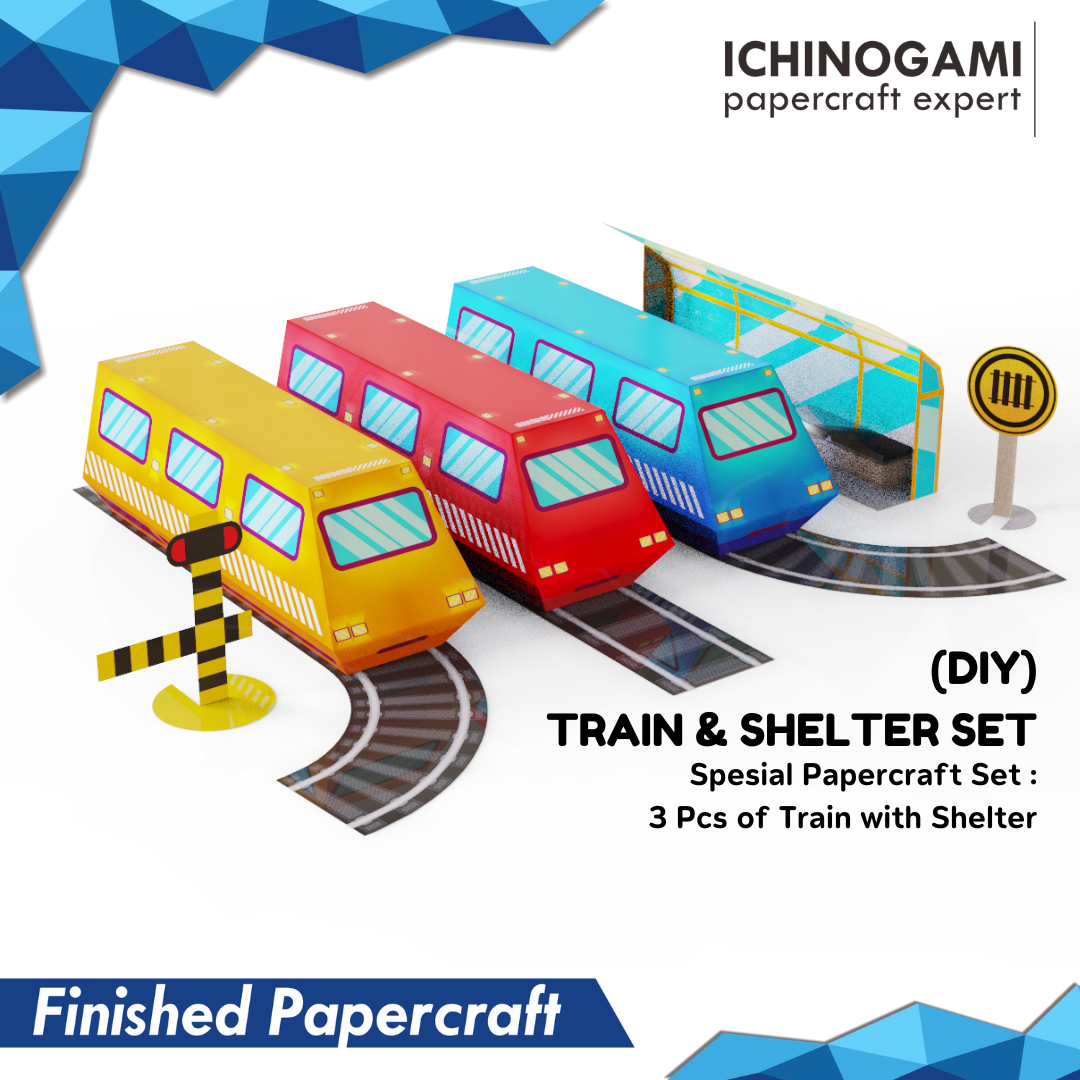 Jual Papercraft (DIY) Train & Station, Isi 3 pcs Press Out (terpotong ...