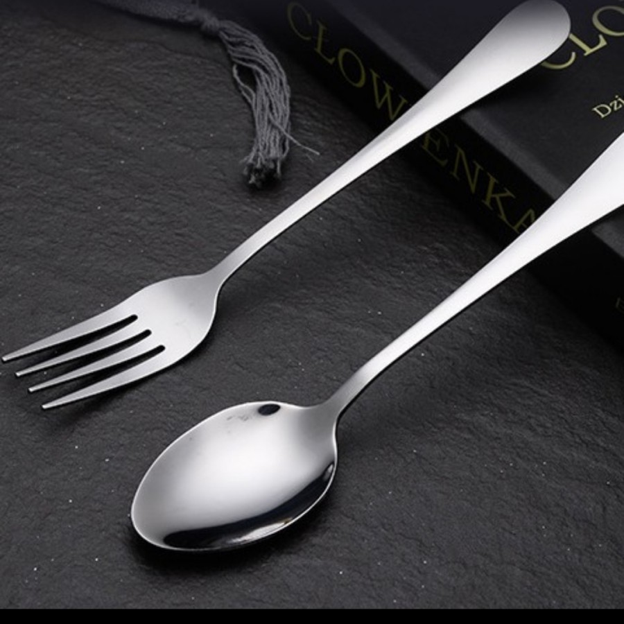 Jual Sendok Garpu Makan Set Stainless Motif Polos Premium Resto Cafe ...