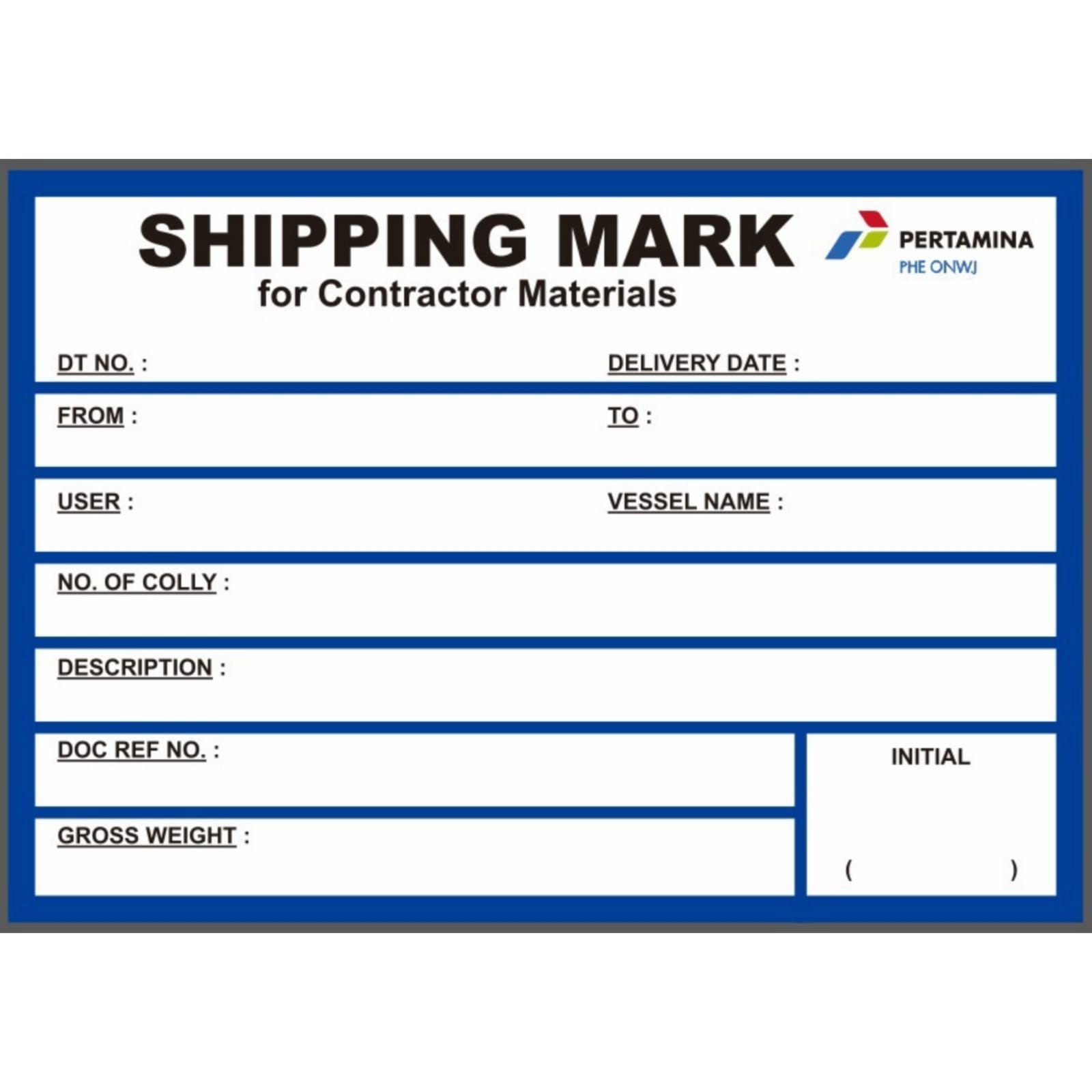 Jual Stiker Shipping Mark Biru | PaDi UMKM
