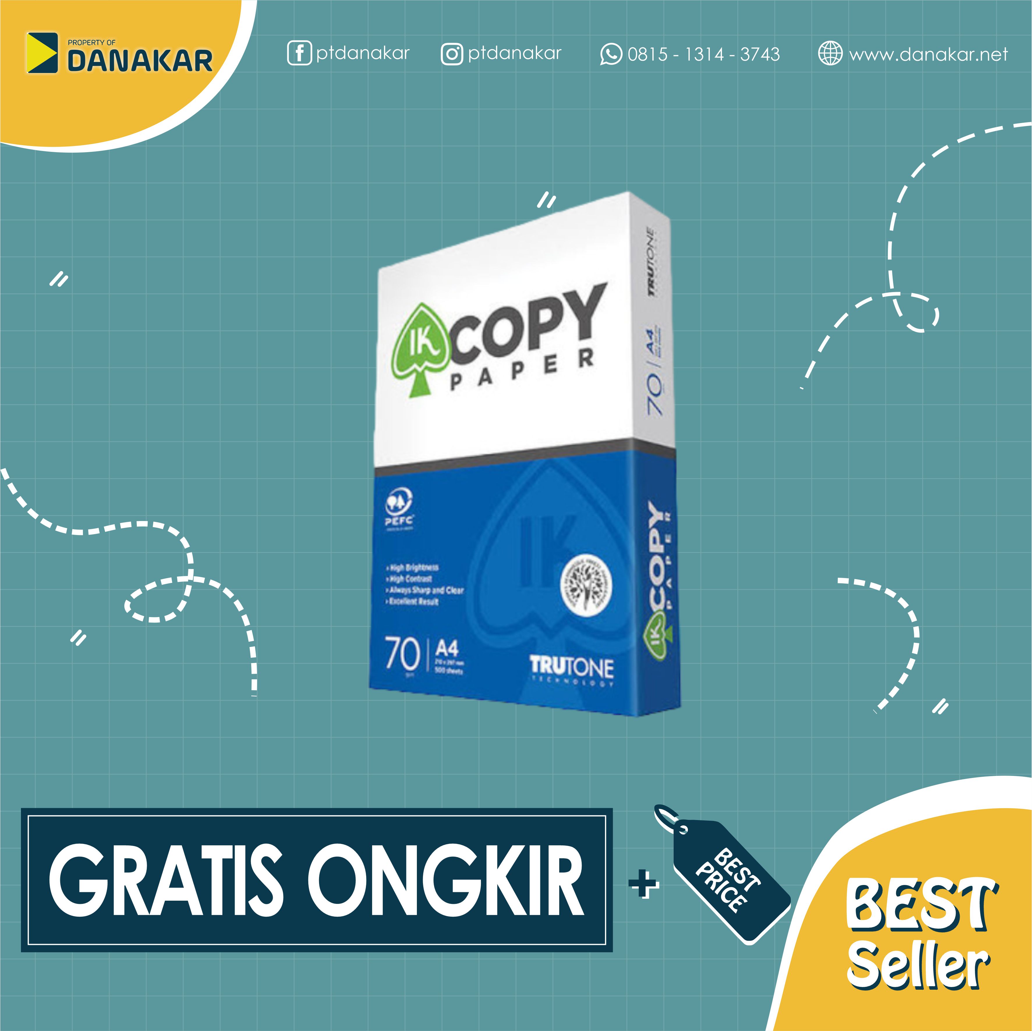Jual Kertas HVS IK Copy Paper A4 70gsm | PaDi UMKM