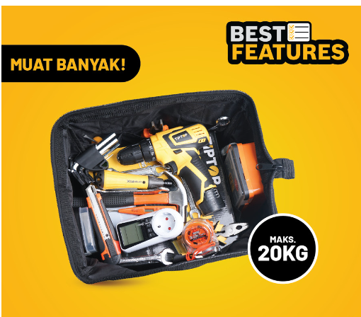 Jual TIPTOP TTB-016 Tool Bag /Tas Perkakas/ Tas Alat 16 inch Bahan ...