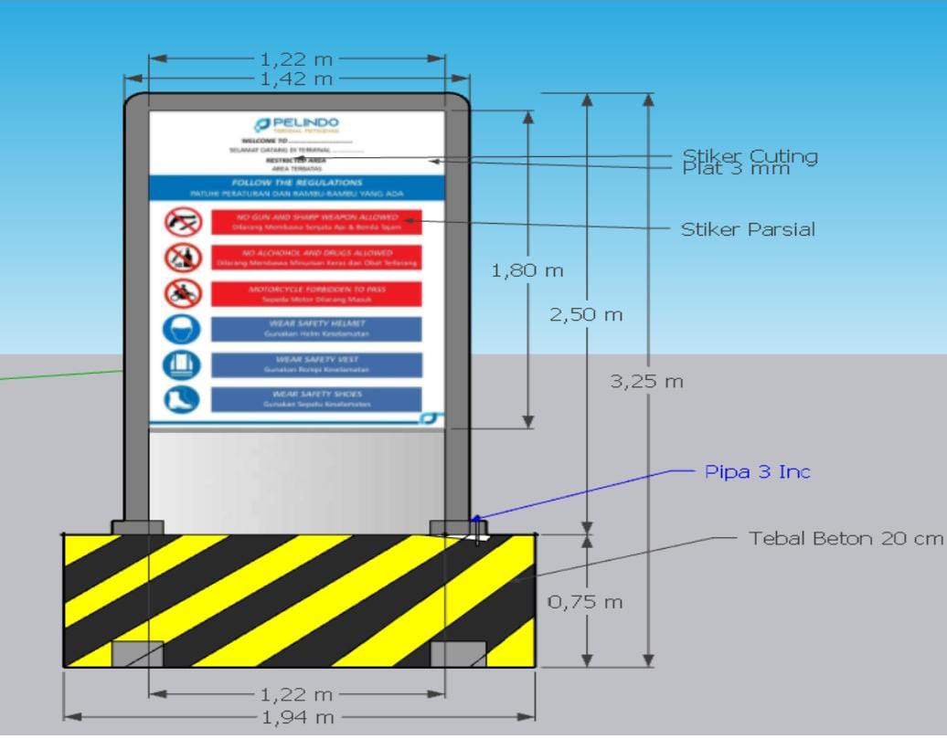 Jual Rambu Selamat Datang & Aturan Umum Gate Area TPK Ambon | PaDi UMKM