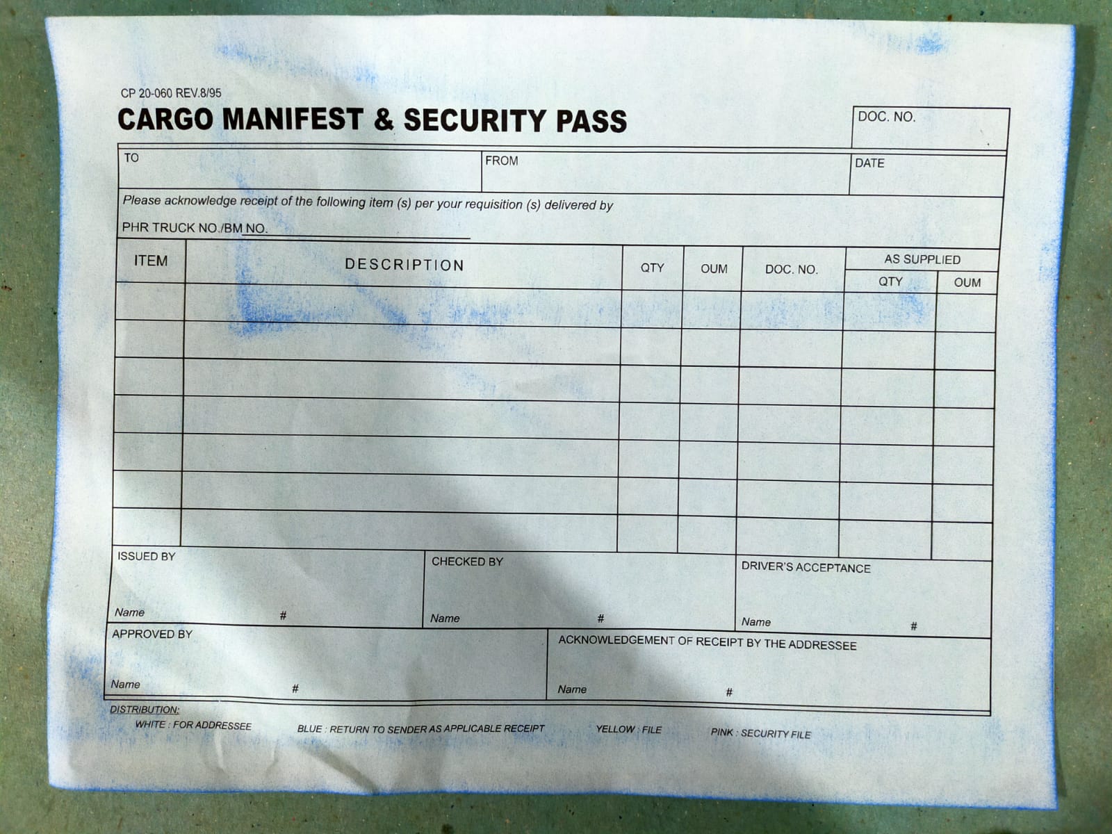 Jual Form Cargo Manifest & Security Pass | PaDi UMKM