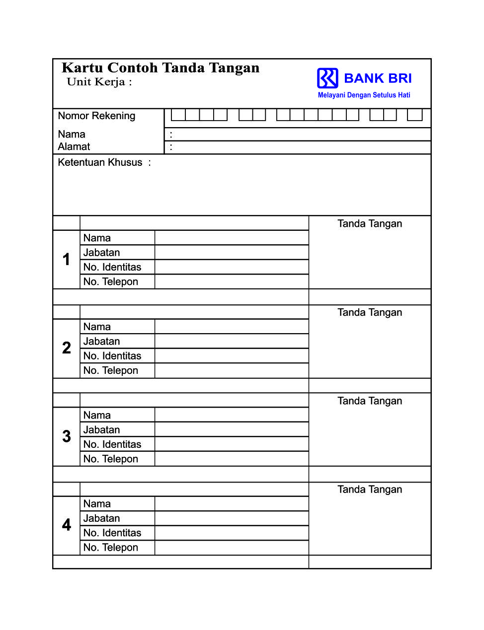 Jual Kartu Contoh Tanda Tangan (KCTT) | PaDi UMKM