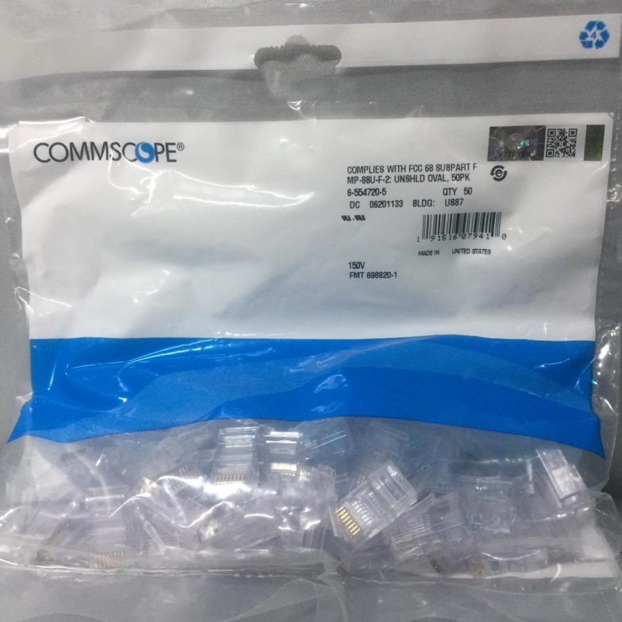 Jual AMP Commscope RJ45 Cat 5e (50 Pcs) | PaDi UMKM