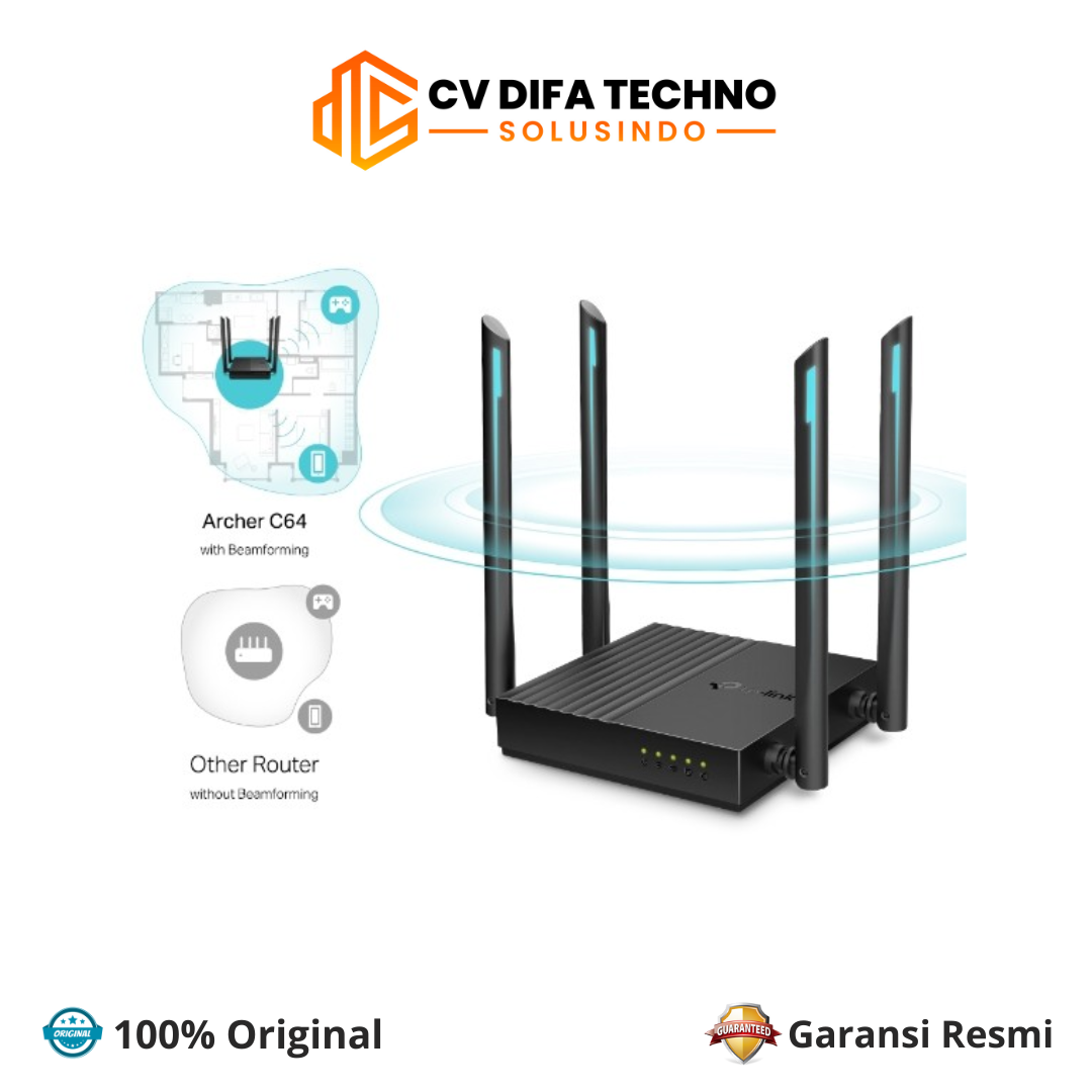 Jual TP-Link Archer C64 AC1200 Wireless MU-MIMO WiFi Router | PaDi UMKM