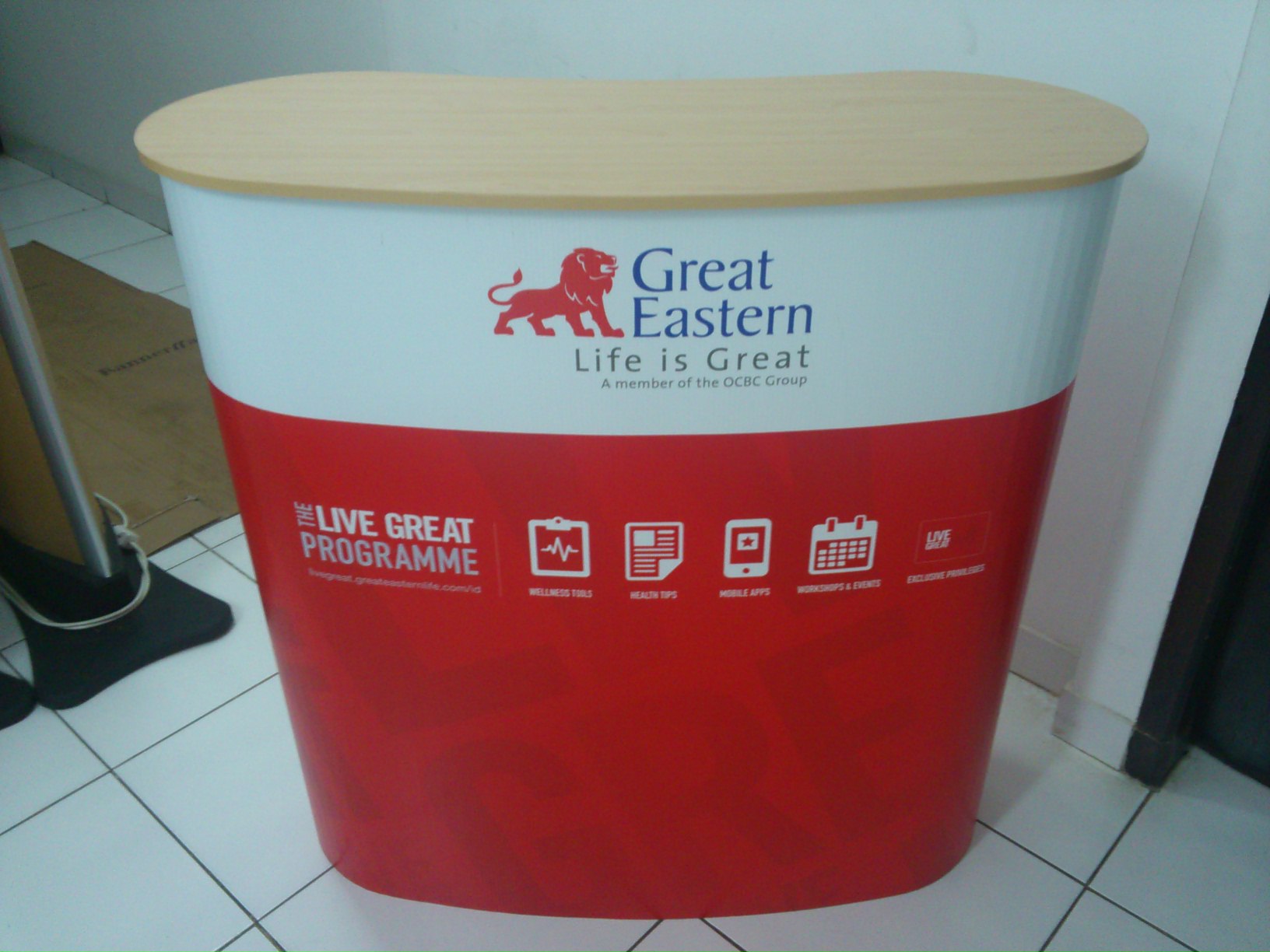 Jual Meja Event Desk Easy Counter Curve Standar + Tray + Graphic | PaDi ...