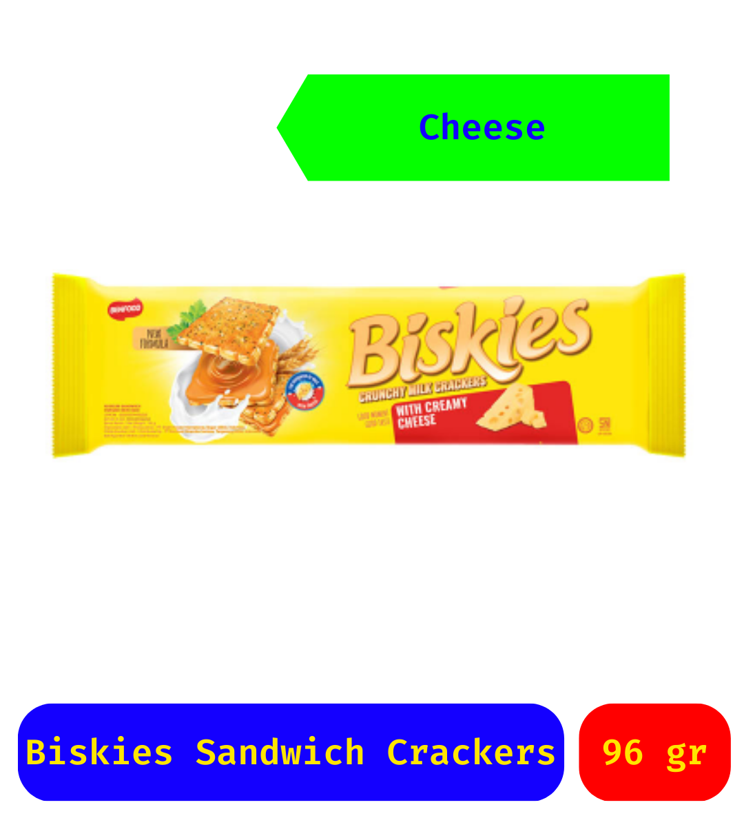 Jual Biskies Sandwich Crackers Biskuit Cheese 96 g | PaDi UMKM