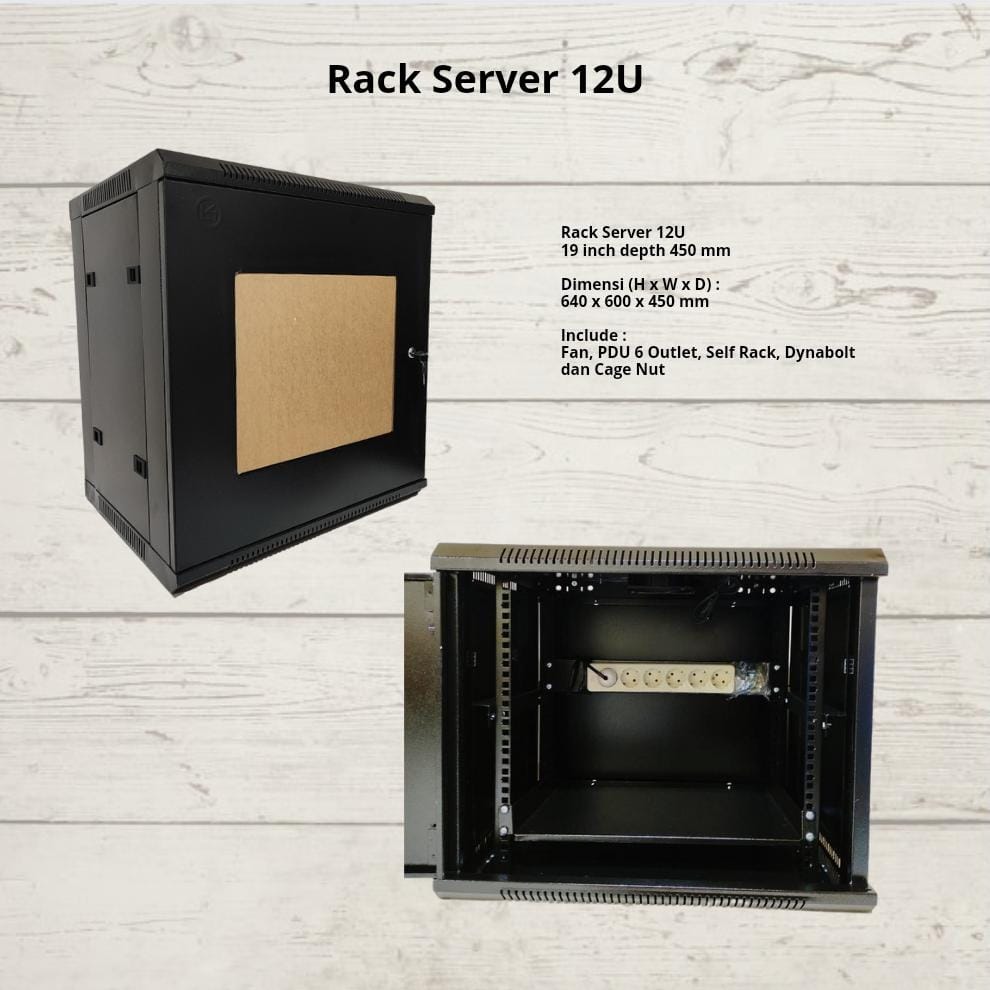 Jual Rack Server 12U depth 450 / Wallmount Rack 12U | PaDi UMKM