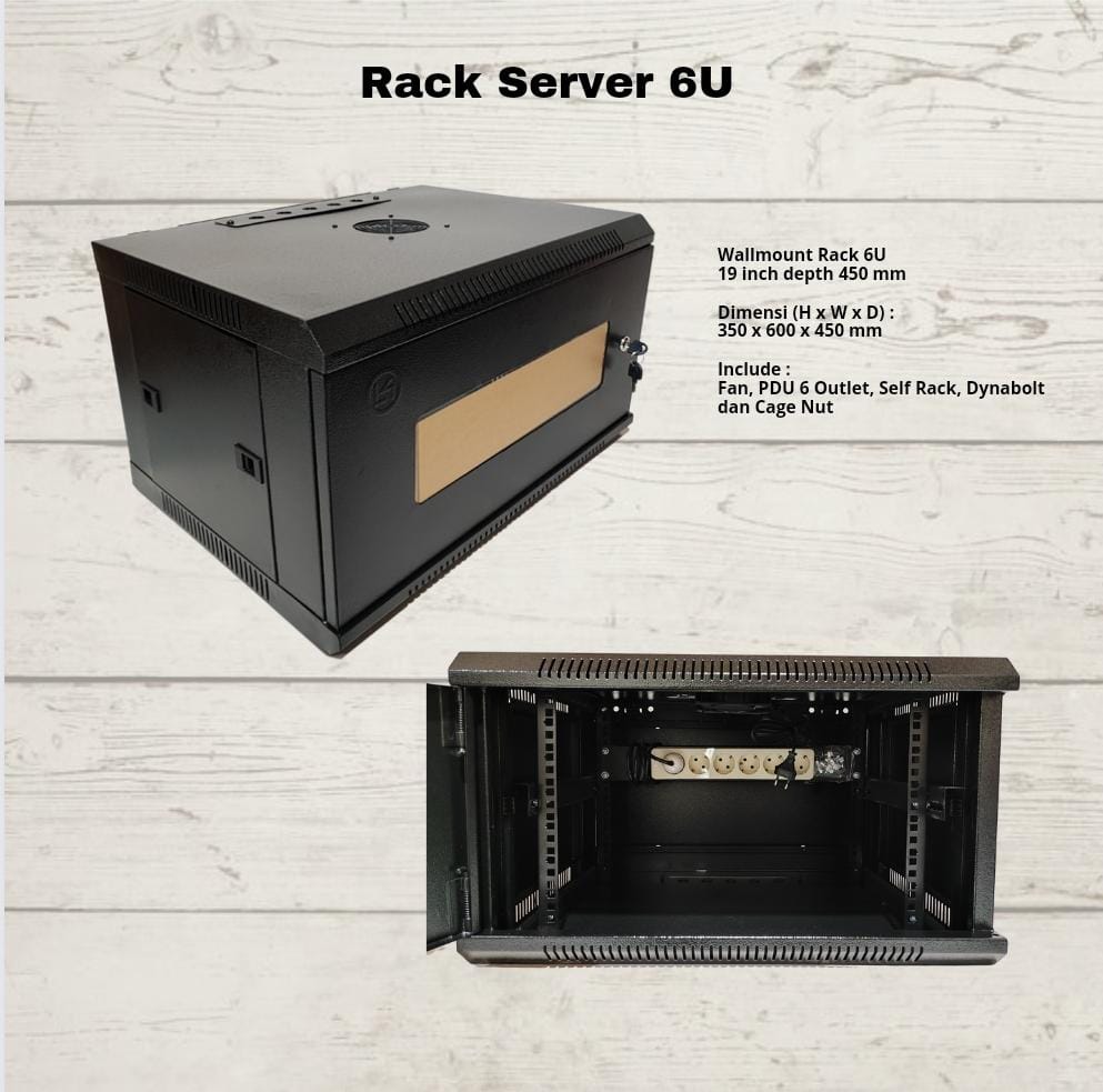 Jual Rack Server 6U / Wallmount Rack 6U depth 450 mm | PaDi UMKM
