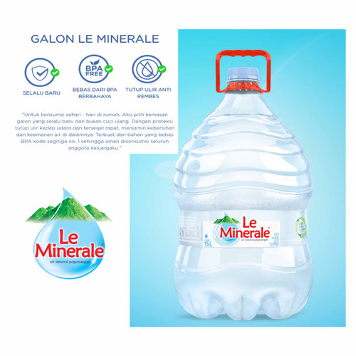 Jual Air Mineral Le Minerale Galon 15 Liter | PaDi UMKM
