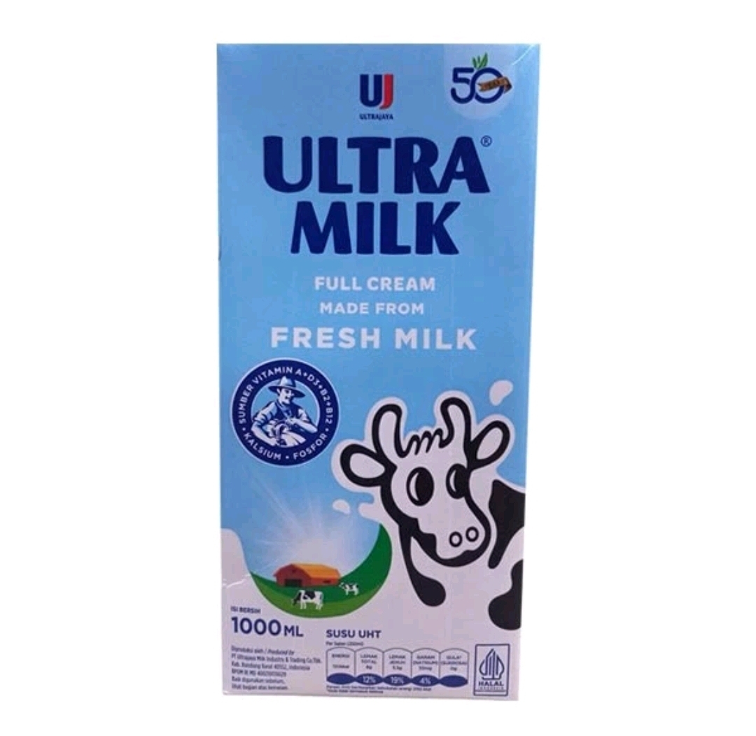 Jual Ultra Milk UHT Fullcream 1 liter | PaDi UMKM
