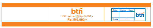 Jual 9. Ban Uang Pecahan Rp. 5.000 Standar Bank BTN (1 Ikat 100 lembar ...