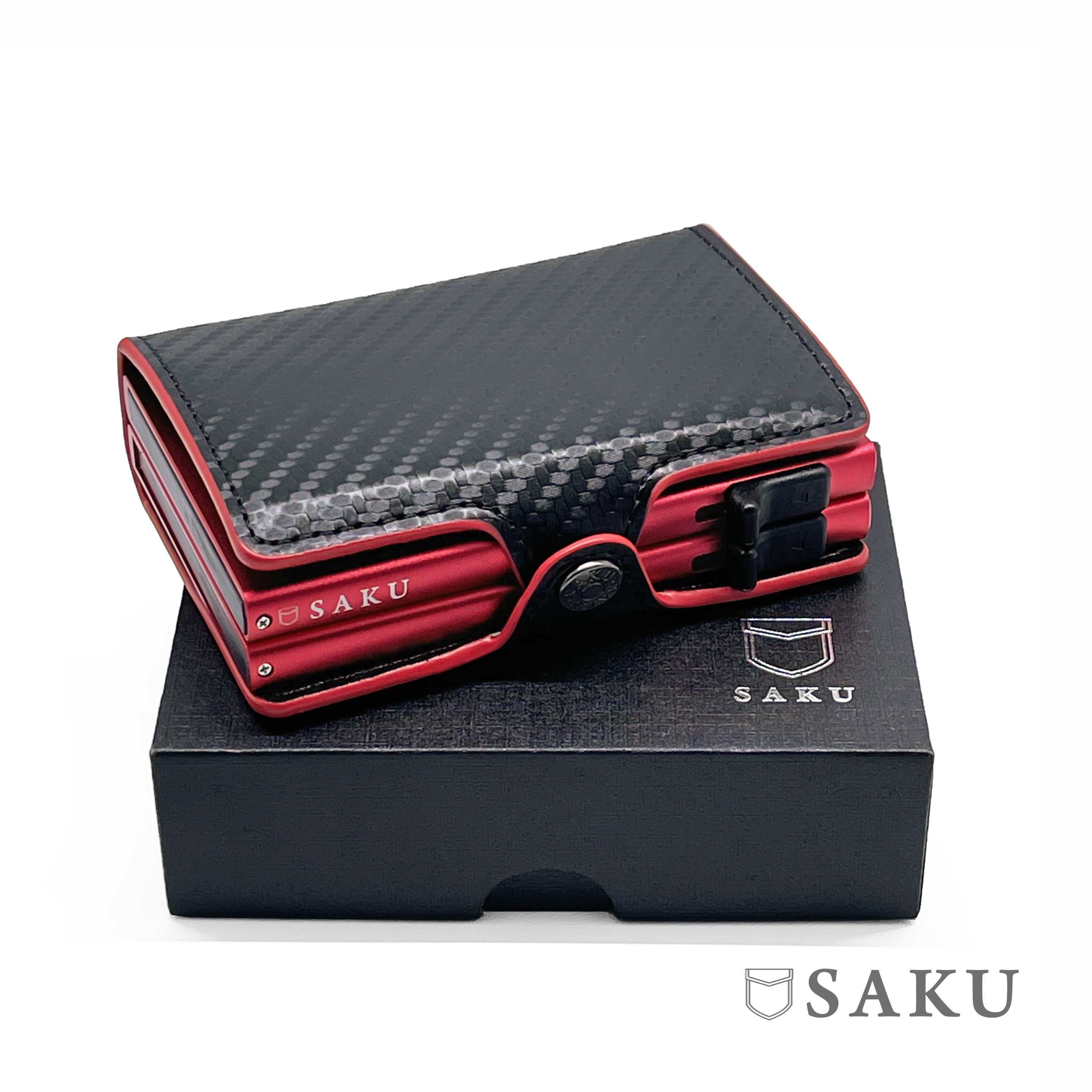 Jual Dompet Kartu Carbon SAKU Mini Smart Wallet Card Holder RFID TWIN ...