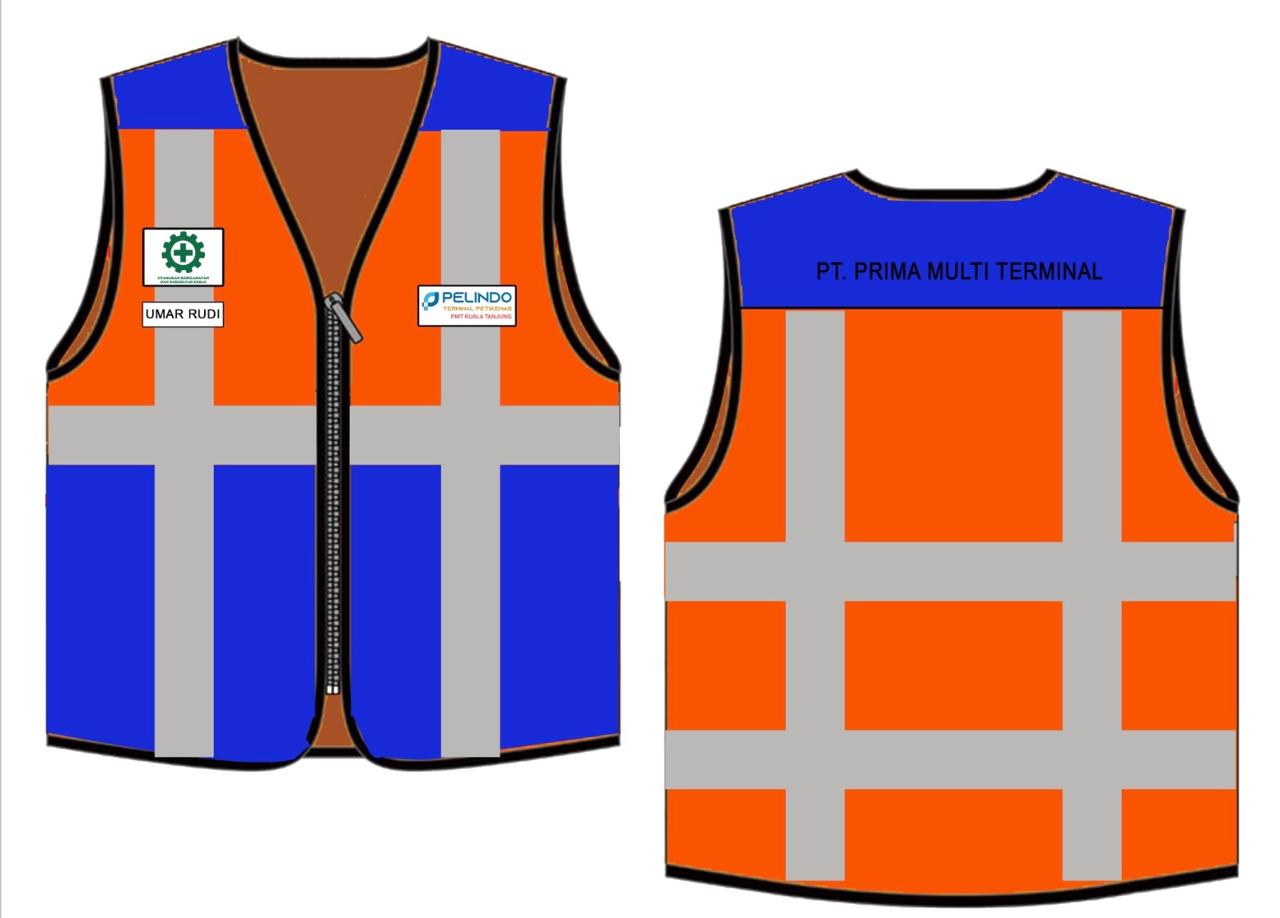 Jual Rompi Custom Orange Biru Direksi Pelindo | PaDi UMKM