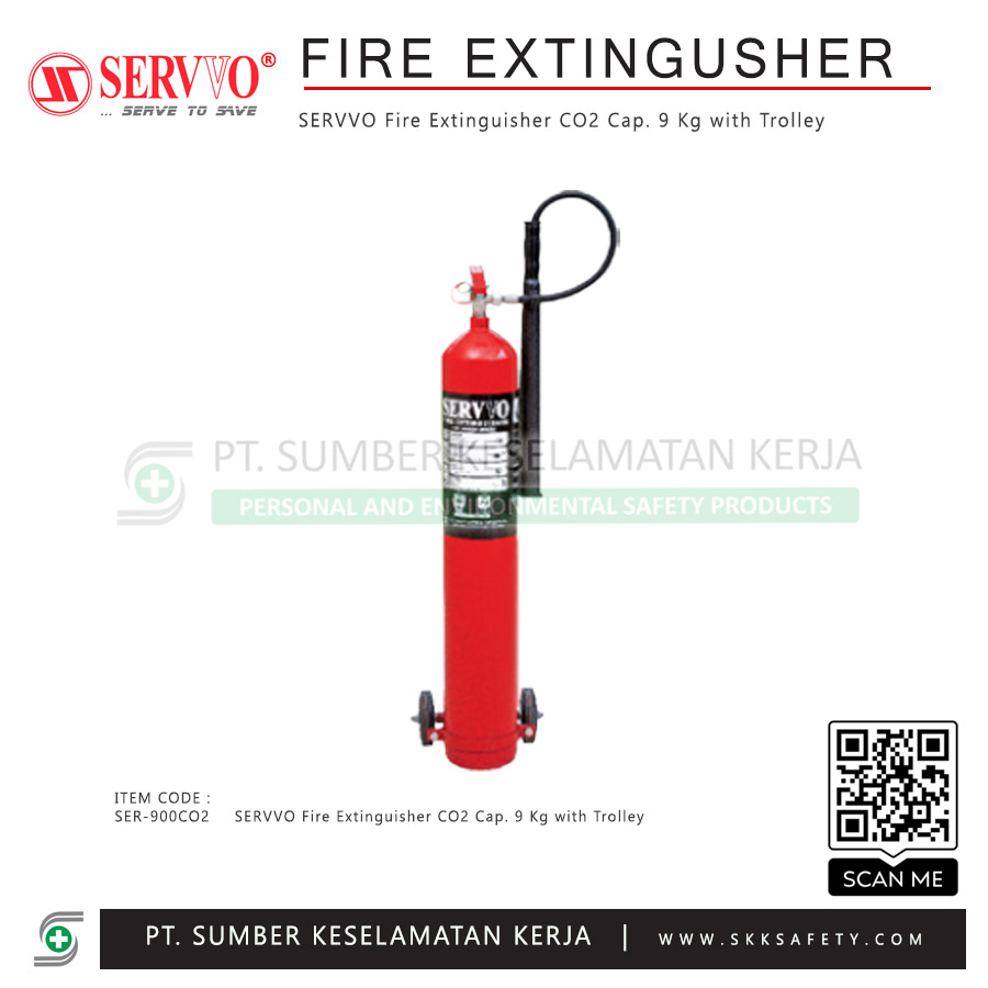 Jual Fire Extinguisher SERVVO CO2 9 Kg with Trolley | PaDi UMKM