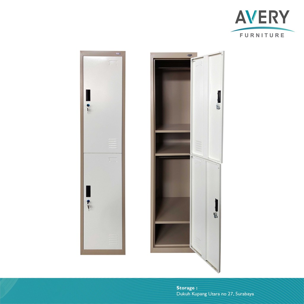 Jual Locker Lemari Pakaian Full Besi 2 Pintu + Gantungan LK002 | PaDi UMKM