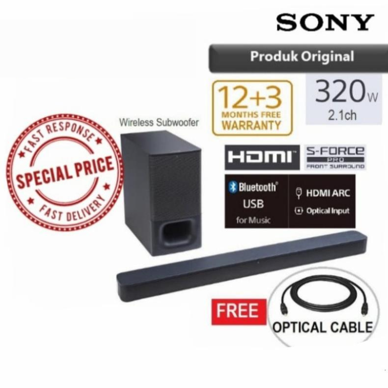 Jual SOUNDBAR SONY HT-S350 BLUETOOTH WIRELESS SUBWOOFER HTS350 2.1ch ...