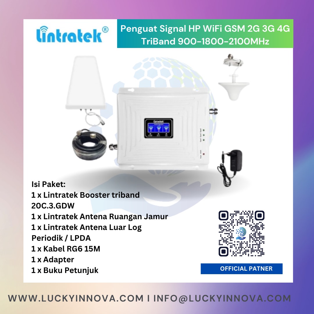 Jual LINTRATEK PENGUAT SIGNAL HP WIFI GSM 2G 3G 4G TRIBAND 900-1800-2100MHZ | PaDi UMKM