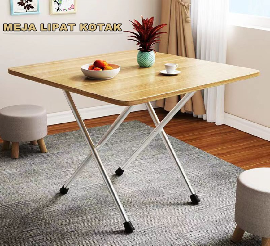Jual Meja Lipat Kotak Makan Portable 60X60 Bahan Kayu Kaki Alumunium ...