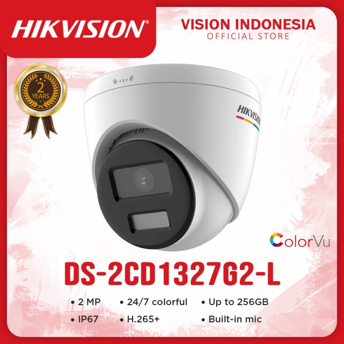 Jual CCTV FIX CAM Color VU 2MP HIKVision DS-2CD1327G2-L | PaDi UMKM