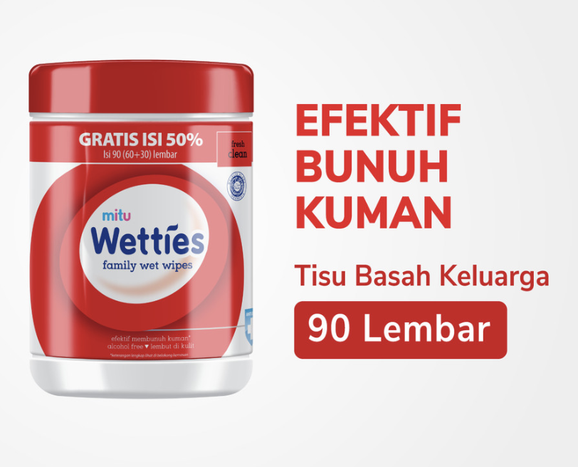 Jual Mitu Wetties Tisu Basah Keluarga Antiseptik Botol - 90s | PaDi UMKM
