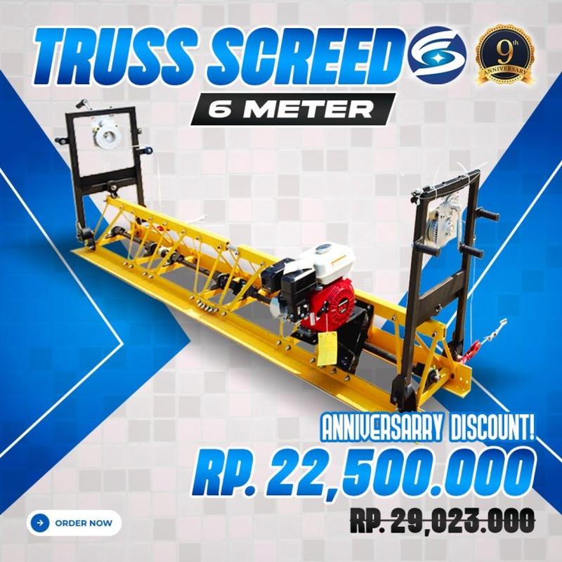 Jual Mesin Perata Cor Beton Concrete Truss Screed 6 Meter Honda GX 160 ...