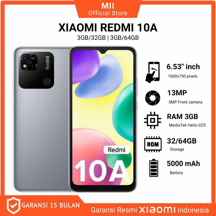 Jual Xiaomi Redmi 10A 4GB/64GB - Grey | PaDi UMKM