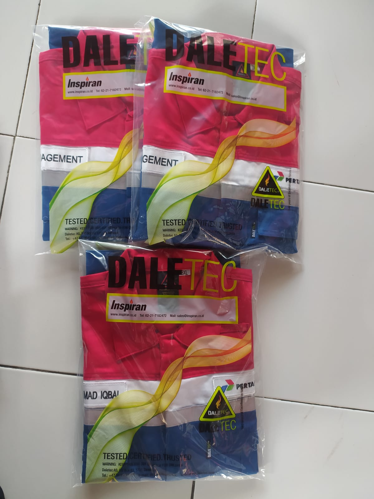 Jual WEARPACK COVERALL PERTAMINA DALETEC INSPIRAN S-XL | PaDi UMKM