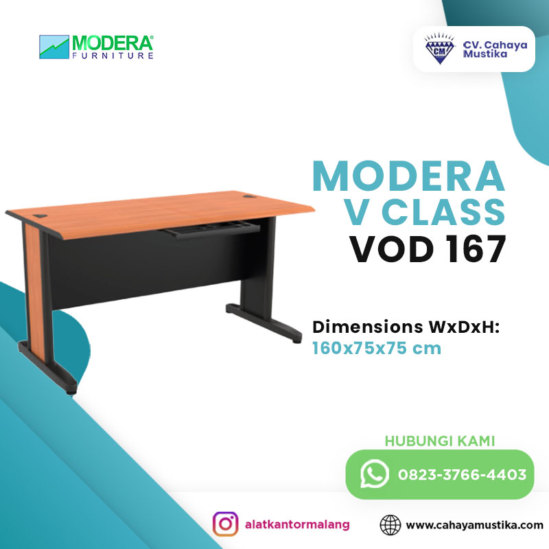 Jual (TKDN) Meja Kantor Modera V Class VOD 167 Uk. 160 x 75 x 75 cm ...