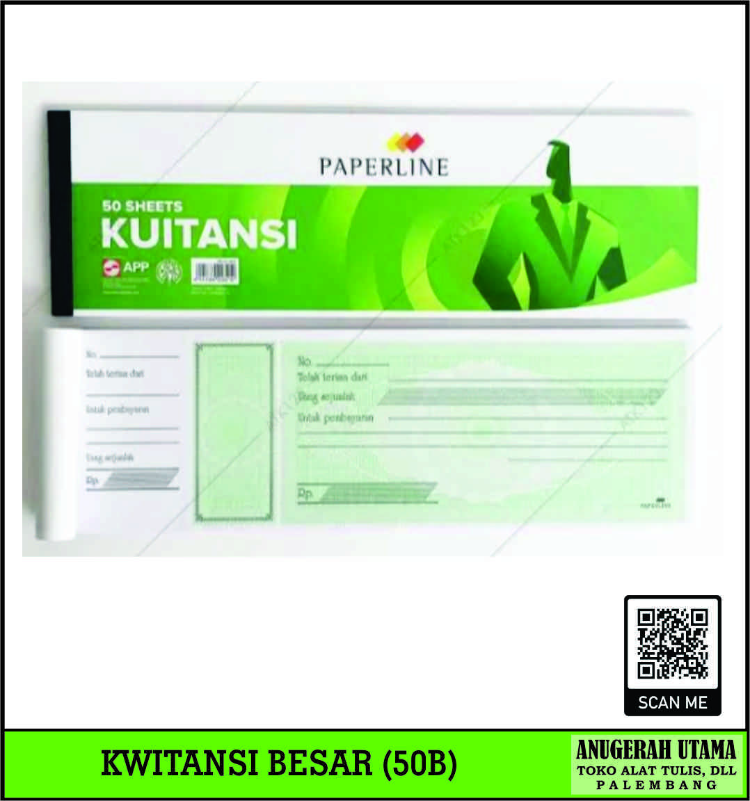 Jual KWITANSI BESAR 50 B (32 X 10 cm) - PAPERLINE (SATUAN) | PaDi UMKM
