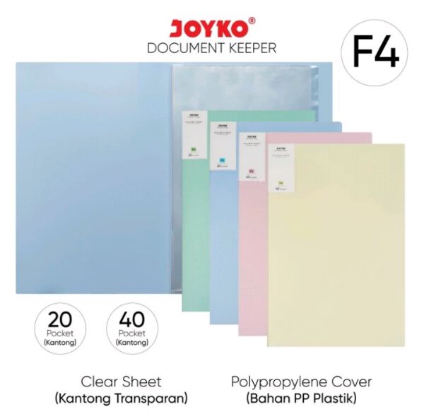 Jual Document Keeper Clear Holder Map File Dokumen Folder Joyko F4 ...