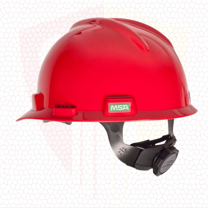Jual Safety Helmet MSA V Gard USA C/W Vgard Frontbrim Red / Merah with ...