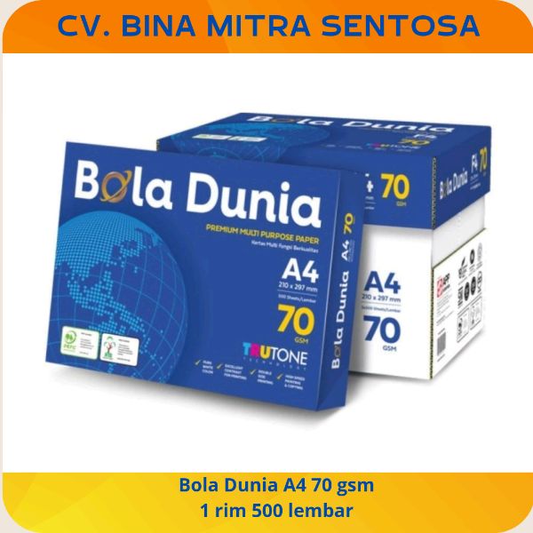 Jual Kertas HVS Print Copy Bola Dunia A4 70 gsm | PaDi UMKM